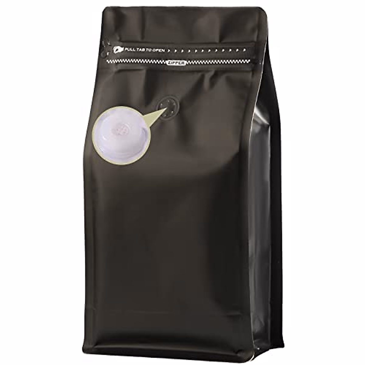 DMPACKDM Coffee Bags with Valve(12 oz,3/4 lb,50pcs) Black High Barrier Aluminumed Foil Flat Bottom Heat Sealed Coffee Beans Packaging Bags Side Zipper Resealable Bags for Home or Business