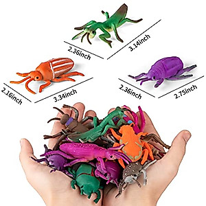 Niskaqsn 12 Pack Color Changing Insect Toys,Change Color Bug Toys,Floating and Stretchable Bath Toys fosr Kid,Insect Figurines Toys for Halloween Goody Bag Filler,Easter Egg Fillers,Carnival Prize