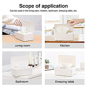 Lingtoolator Dispenser, Wet Wipes Storage Box Dustproof Tissue Box Case with Lid for Keeps Diaper Wipes Fresh, Easy Open Close Wipe Container(White)