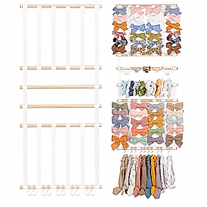 POVETIRE Headband Holder Hair Bows Organizer for Girls,Baby Headbands Hair Accessories Organizer Storage Headband Wall Hanging Decor for Nursery Toddler Girls Room