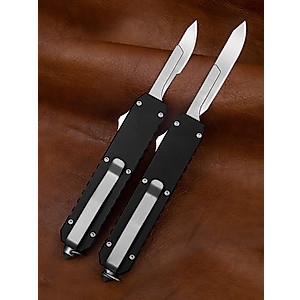 Tenchilon TQ38 Aluminium Alloy Scalpel Pocket Knife with Clip, Small EDC Telescopic Retractable Box Cutter 20pcs Carbon Steel Blades Box Cutter, Precision Craft DIY Knife for Office Home Arts