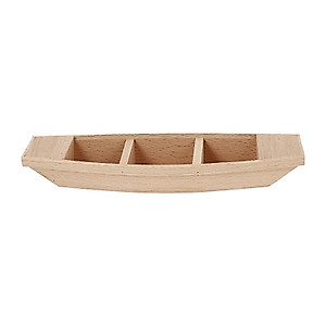 Totority Wooden Fishing Boat Model Toy Wood Boat Mini Wooden Sailboat for School Projects Make Your Own Sailboat Craft Christmas Nautical Party Decoration Ornament Log Color