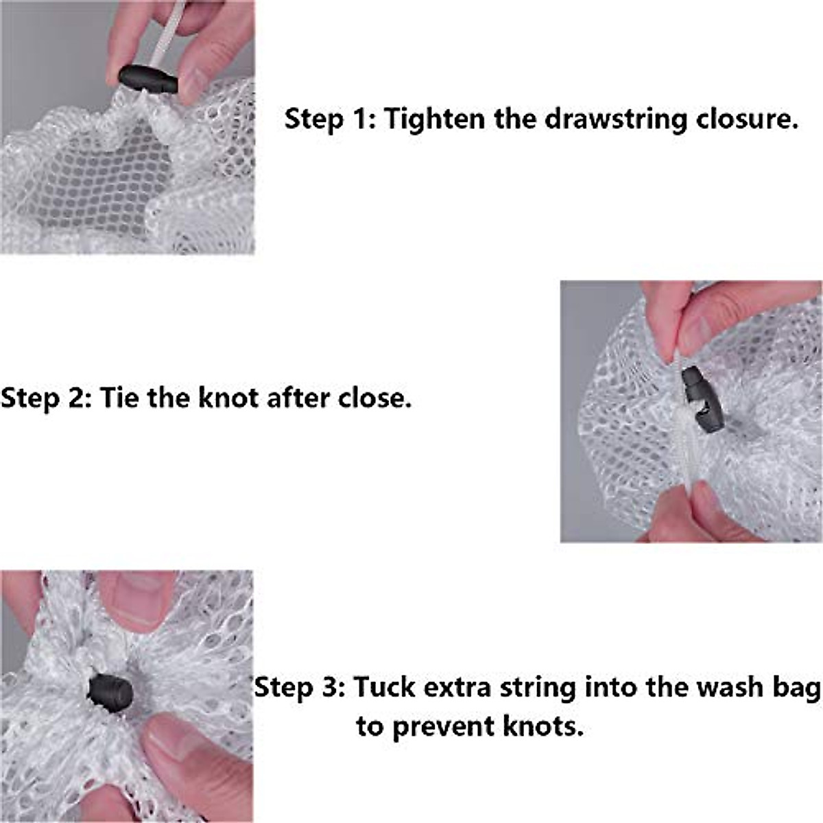 Kooyee 2 Pack White Mesh Laundry Bags, 31" x 24" Sturdy Drawstring Net Bag Heavy Duty, Extra Large Laundry Bags for Delicates, Garment Laundry Mesh Bag for Family, College Dorm, Apartment (2 Coarse Net)