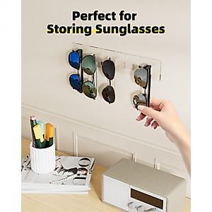 MaxGear Sunglasses Organizer Wall, Acrylic Sunglass Holder Clear Sunglasses Display Rack for Multiple Glasses, Eyeglass Holder for Office & Home Decor, Unique Gifts for Husband, Women & Girls, 3 Pack
