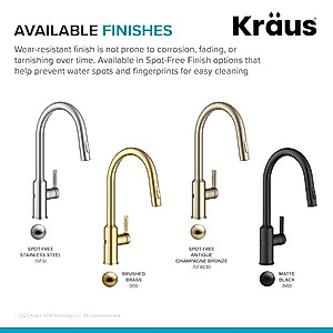 KRAUS Oletto Touchless Sensor Pull-Down Single Handle Kitchen Faucet in Spot-Free Stainless Steel, KSF-2830SFS