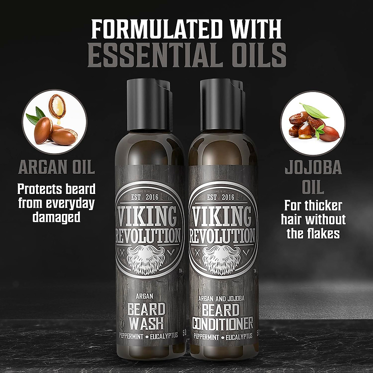 Ultimate Beard Care Conditioner Kit - Beard Grooming Kit for Men Softens, Smoothes and Soothes Beard Itch- Contains Beard Wash & Conditioner, Beard Oil, Beard Balm and Beard Comb- Classic Set