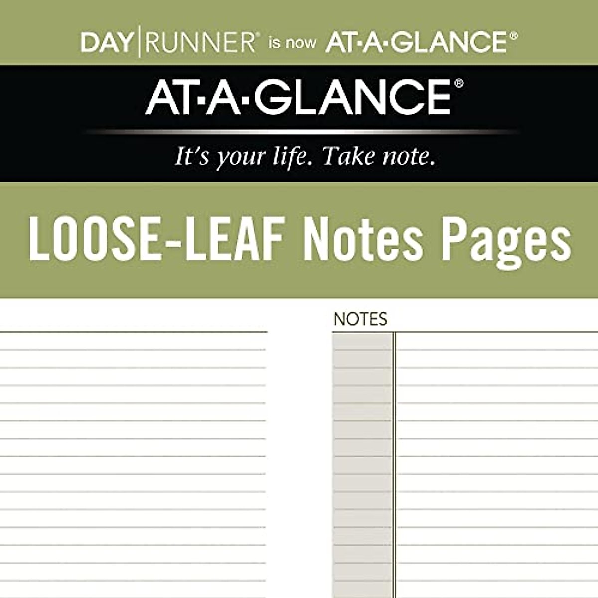 AT-A-GLANCE Day Runner Notes Pages, 87228 DAY-TIMER, Refill, Loose-Leaf , Undated, for Planner, 5-1/2" x 8-1/2", Size 4, 30 Sheets/Pack (011-200)