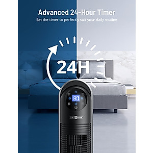 Tower Fan, Paris Rhône Oscillating Tower Fan with 12 Speeds, 24H Timer, 3 Modes, LED Display, Remote Control, Quiet Operation, Portable Bladeless Fan for Bedroom, Living Room, Home Office