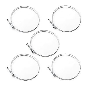 POWERTEC 70218 6 Inch Double Wire Hose Clamp with bolt, Adjustable Hose Clamps for Dust Collection Hose, Dust Collection System Accessories, Dryer Vent Hose & Leaf Vacuum Hose, 5 pk (Color May Vary)