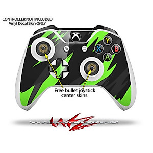 WraptorSkinz Decal Skin Wrap Set works with 2016 and newer XBOX One S Console and 2 Controllers Jagged Camo Neon Green