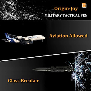 Origin-Joy 2 Pack Tungsten Steel Military Tactical Pen Set, Multifunctional EDC Self Defense Pen With 8 Ballpoint Refills