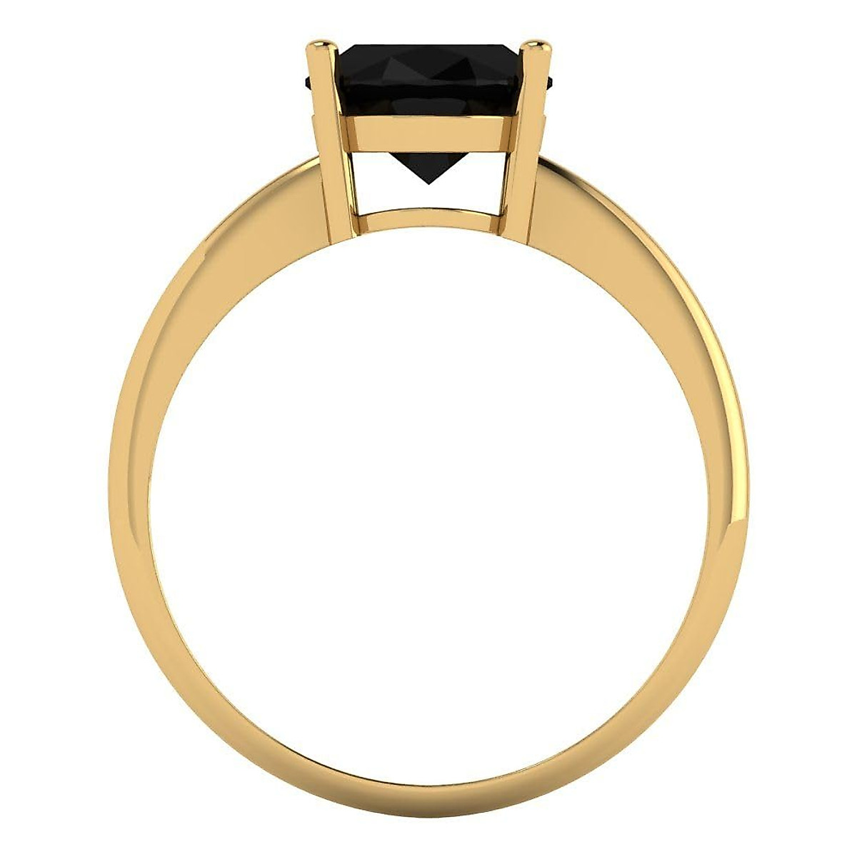 2.6 ct Oval Cut Solitaire Black Onyx Classic Art Deco Bridal Wedding Statement ring Solid 18K Yellow Gold for Women Size 10