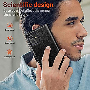 OCASE Compatible with iPhone 12 Case/Compatible with iPhone 12 Pro Wallet Case, PU Leather Flip Case with Card Holders RFID Blocking Kickstand Phone Cover 6.1 Inch (Black)