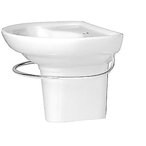 American Standard 0268.144.020 Ravenna Wall-Mount Pedestal Sink with Center Hole, White
