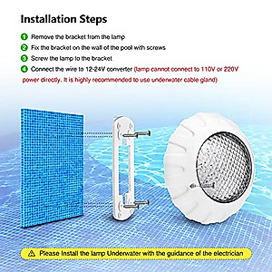 UFOUCUSLLUM Pool Lights for Inground Pools Waterproof 12V 38W IP68 7 RGB Color Changing, Led Pool Lights for Inground Pool with Remote Controller, Pool Lights for Inground Pool Light Fixture