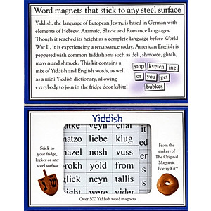 Magnetic Poetry - Yiddish Kit - Words for Refrigerator - Write Poems and Letters on The Fridge - Made in The USA