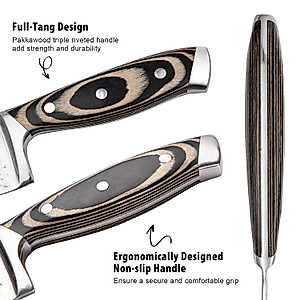 Knife Set,15 Pieces Kitchen Knife Set with Wooden Block,High Carbon Japanese Stainless Steel Knife Block Set,Ultra Sharp, Full-Tang Design ,Irregular Hammer Pattern