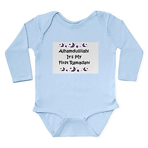 CafePress First Ramadan Body Suit Unisex Long Sleeve Baby Bodysuit Infant Romper Sky Blue