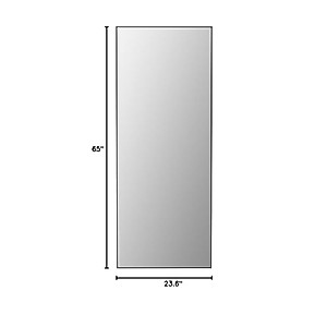 Full Length Mirror 65"x23.6" Floor Mirror, Large Rectangle Full Body Mirror Standing Hanging or Leaning Against Wall, Bathroom Mirror Dressing Mirror Wall-Mount Mirror, Black