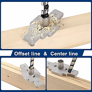 Floating Shelf Bracket Dowel Jig Kit with 1/2" x 9" Drill Bit, Self Centering Straight Hole Drill Guide for Installing Floating Shelf Hidden Bracket 1/2" X 6", 1/2" X 8"