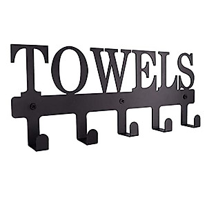 1set Rustproof Living Decor Bag Towels Storage Bathroom Decorative Hat Clothes Wall Metal Vintage Room Home Holder Rack Coats Utilities with Hanging Towel Aprons for Mounted