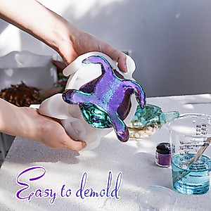 LET'S RESIN Turtle Shape Resin Molds, 3D Animal Silicone Molds for Epoxy Resin, Large Sea Turtle Marine Art Silicone Resin Molds for Resin Craft, Ocean Theme Resin Night Lights, Home Decor