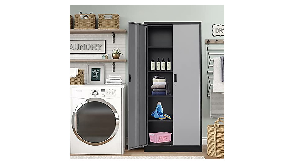 YEEZER Metal Garage Storage Cabinet – Secure & Adjustable