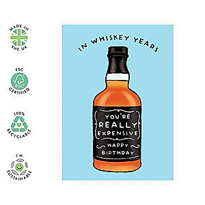 Dad Birthday Cards - 'You're A Really Expensive Whisky' - Funny Birthday Card For Men - Gifts For Father In Law Son Brother Husband Uncle - Comes With Fun Stickers - By Central 23