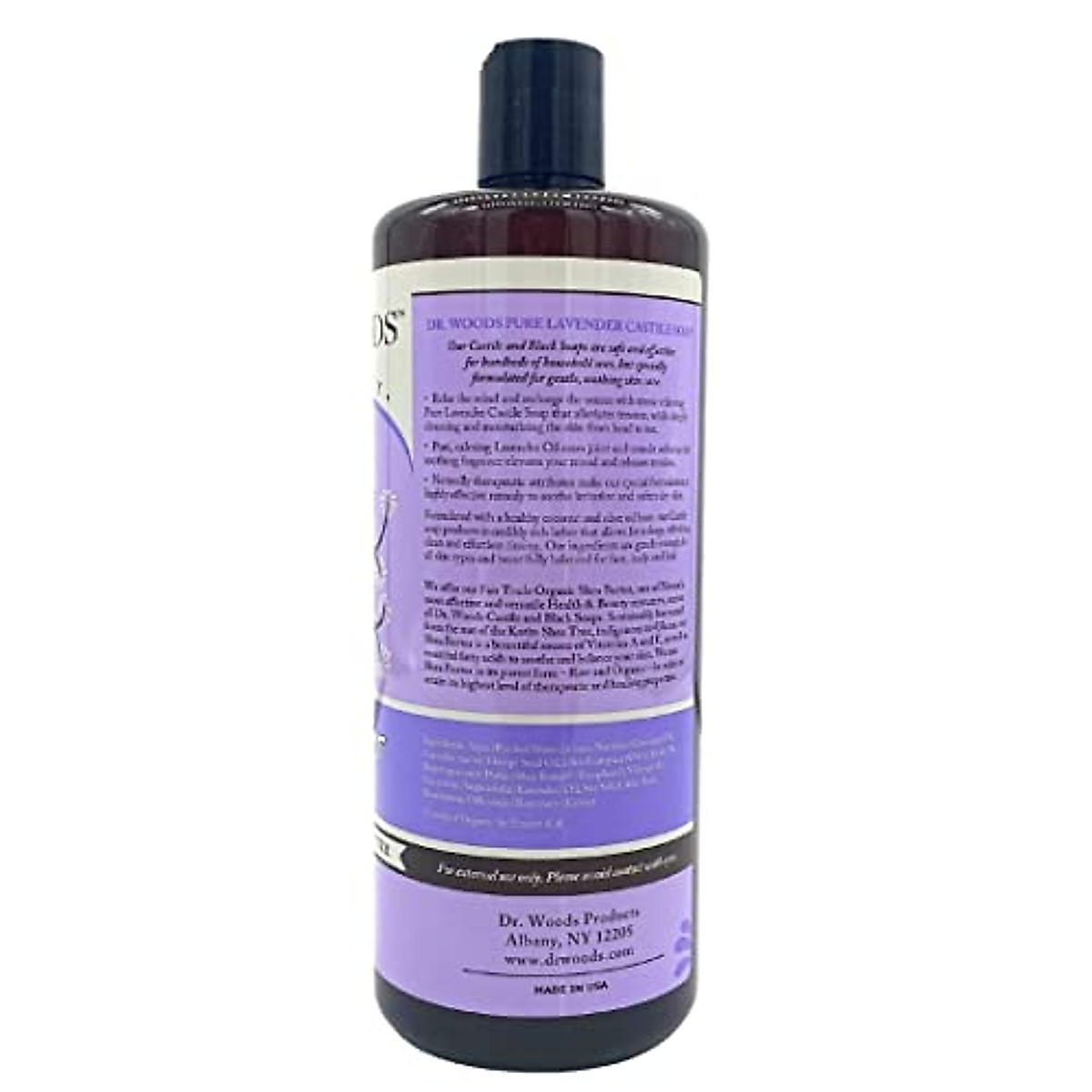 Dr. Woods Pure Lavender Castile Soap with Organic Shea Butter, 32 Ounce