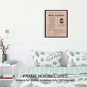 Motivational Poster Wall Art - Office Wall Art & Decor - Positive Quotes Wall Decor - Encouragement Gifts - Positive Sayings for Wall Decor - Inspirational Wall Art Maya Angelou Quote, 8x10" Unframed