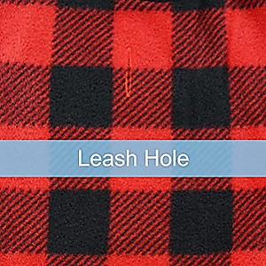 Plaid Dog Hoodie Pet Fleece Sweater Winter Coat with Hat for Small Medium Large Dogs Red and Black L