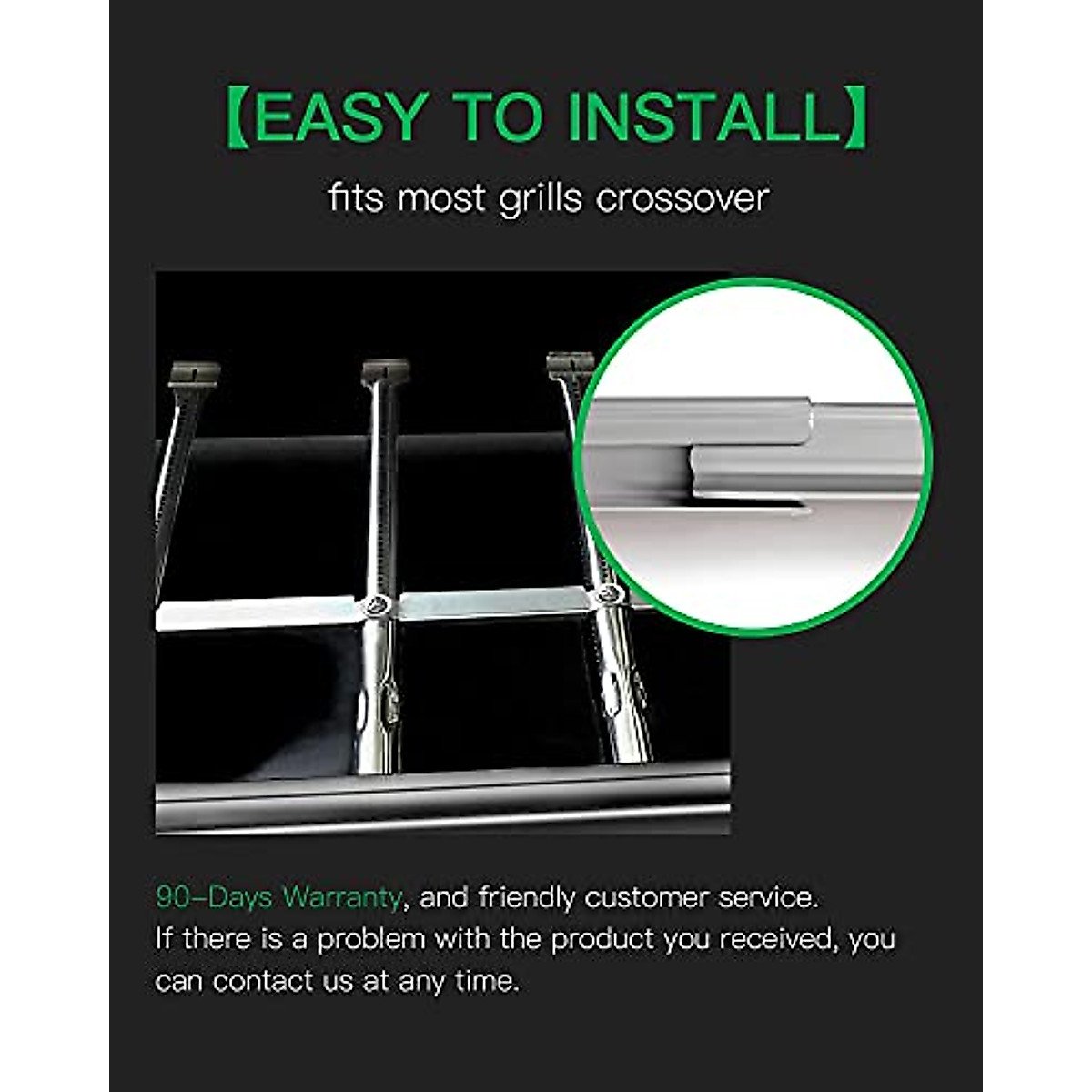 Dtong Universal Crossover Tubes,Replacement for Charbroil Advantage 463344116,463241113,463449914,Nexgrill 720-0830h and Others Most Grills Crossover. Adjust from 5in to 8in(3-Pack),6.18x2.4x2.13 in
