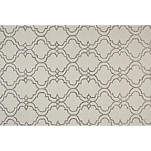 Feizy Rugs - Rhett Ornamental Trellis Print Rug, Warm Gray/Ivory, 8ft x 10ft Area Rug