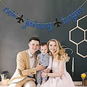 MonMon & Craft New Journey Begins Banner / We'll Miss You Banner / Job Change / Office Work Party / Retirement Banner / Graduation Party Supplies Black