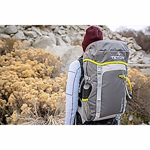 TETON Sports Cirque 1600 Backpack; Packable, Lightweight, Comfortable Daypack for Hiking and Travel; Overnight Bag,Grey, 22" x 15" x 6.75"