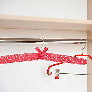 Ipetboom 10pcs Padded Hangers Cloth Covered Coat Hangers Non-Slip Wood Hangers Wedding Garment Hanger Pastoral Clothes Hanger for T Shirt Sweaters Coat Random Pattern