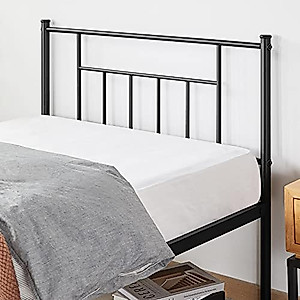 Yaheetech 2 Pcs 13 inch Twin Size Metal Bed Frame with Headboard and Footboard Platform Bed with Storage No Box Spring Needed Mattress Foundation, Black
