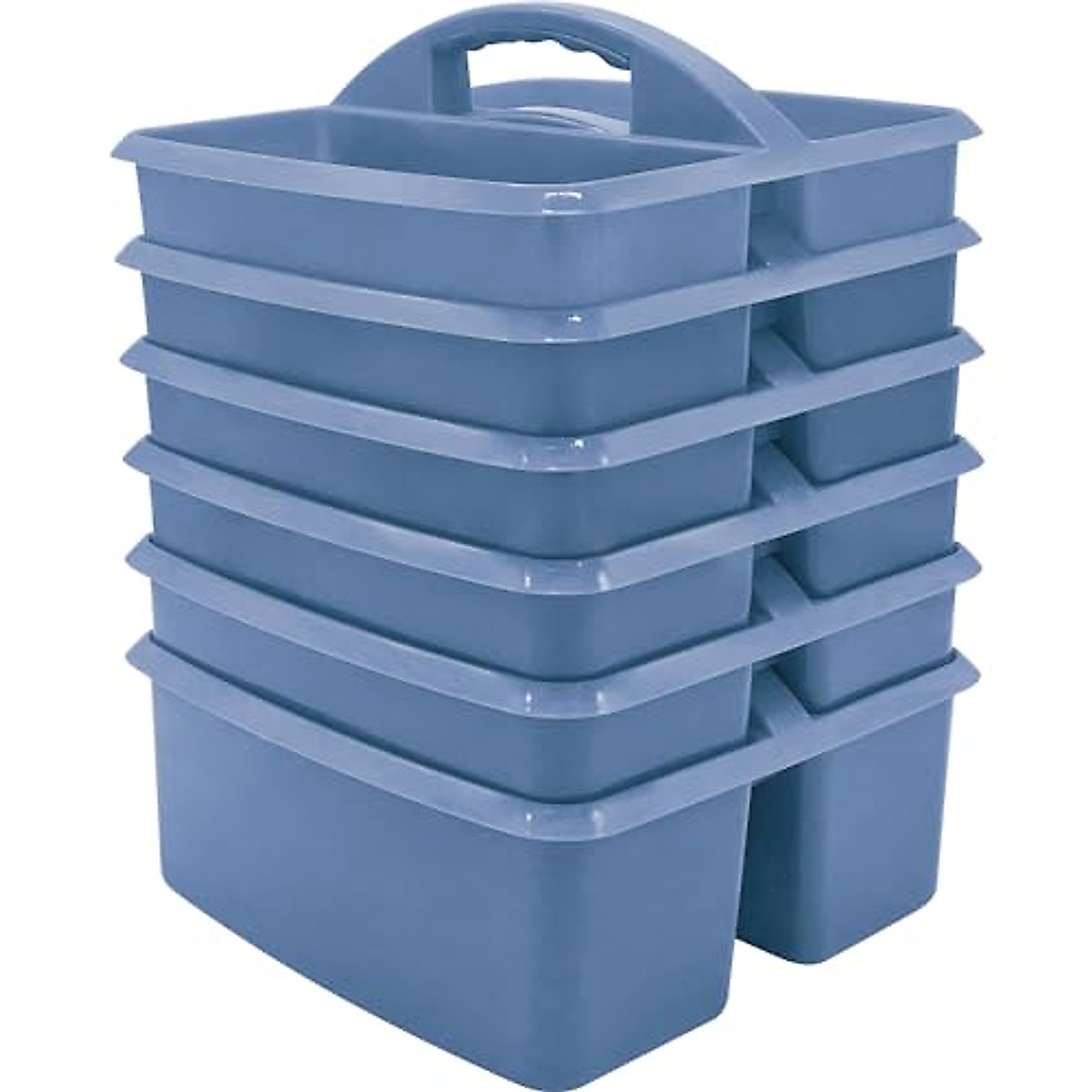 Teacher Created Resources Slate Blue Plastic Storage Caddy, Pack of 6