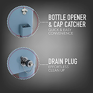 Permasteel 80-Qt Classic Outdoor Patio Cooler for Outside Beverage Rolling Cooler Bar Cart with Wheels & Handles, Retro Design, Blue