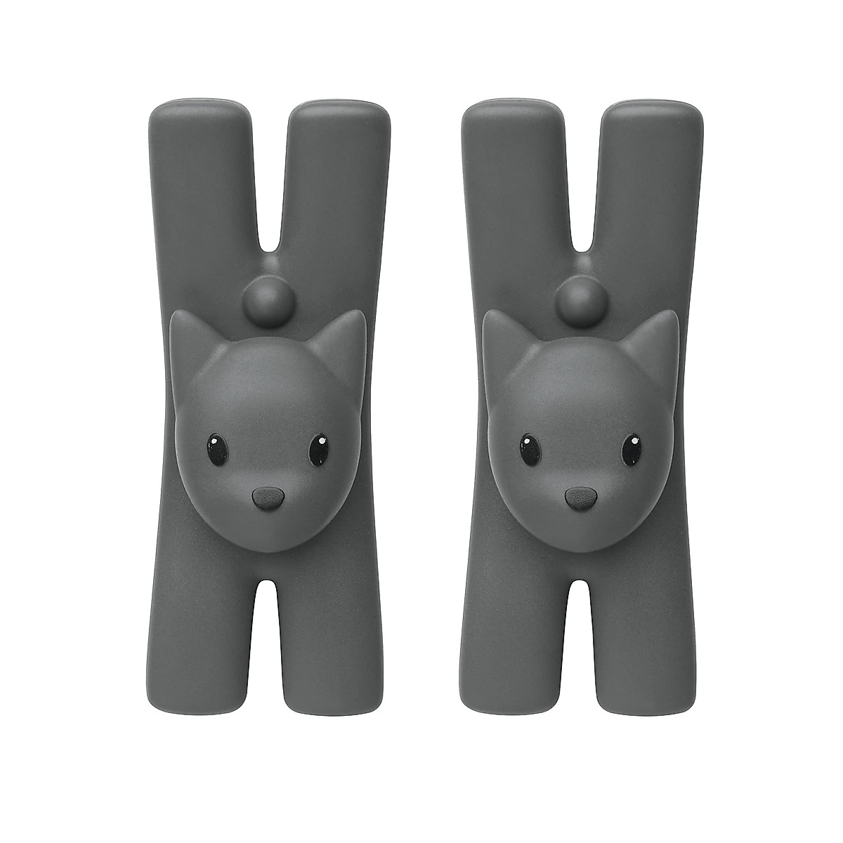 Alessi MMI32CS B Lampo Two clips set in thermoplastic resin, black with magnet.