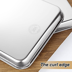 3PCS Metal Tray, 8''x10.5''x1''Stainless Steel Tray, Thickening Dental Tray, Professional Medical Surgical Tray Instrument Tray for Kitchen Baking, Lab Instrument, Dental, Medical Surgical Instrument