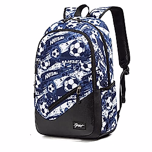 ETAISHOW Football-Print Backpack for Boys Elementary Middle School Soccer Backpack for Kids Bookbag for Teens
