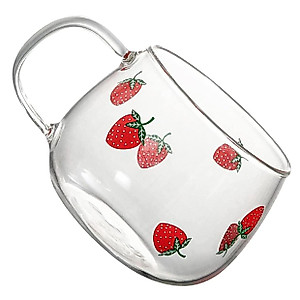 STOBAZA 5pcs Strawberry Drinking Glass Clear Glass Mugs Coffee Glass Mug Clear Glass Coffee Mugs Tea Cup Glass Coffee Cups Coffee Glasses Printing Glass Transparent Water Cup