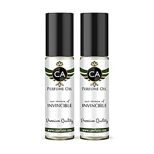 CA Perfume Impression of Paco R. Invincible For Men Replica Fragrance Body Oil Dupes Alcohol-Free Essential Aromatherapy Sample Travel Size Concentrated Long Lasting Attar Roll-On 0.3 Fl Oz-X2