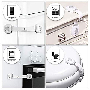 Baby Safety Cabinet Locks | Baby Proofing | Easy To Install | Cabinet Locks | Refrigerator Lock | Edge Protectors | Drawer Locks Child Safety | Door Locks for Kids | Door Latch (Locks and Corners)