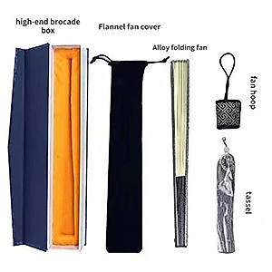 Classical Style 10 Inch Self-Defense Metal Folding Fan Male Silk Cloth Fan Tungsten Steel Alloy Fan Kung Fu Hand Fan For Performance, Dance, Decoration, Festival, Gift.