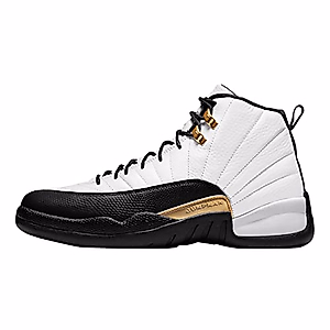 Nike Jordan Mens Air Jordan 12 Retro CT8013 170 Royalty Taxi - Size 10, White/Black-metallic Gold