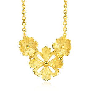 CHOW SANG SANG 999.9 24K Gold Price-by-Weight 9.73g Gold Blossom Necklace (45 CM) for Women and Wedding Occasion 88235N