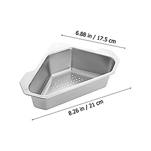 DOITOOL Stainless Steel Corner Sink Strainer Punch- Free Kitchen Sink Caddy Hanging Drain Rack Sponge Holder for Scrubbers Soap Bar Bathroom