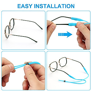 Silicone Glasses Strap, Original Glasses Holder Strap, Adjustable Eye Glasses String Strap, Sports Glasses Band, Sun Glasses Cord Lanyard for Women Kids Men (Pack of 5)